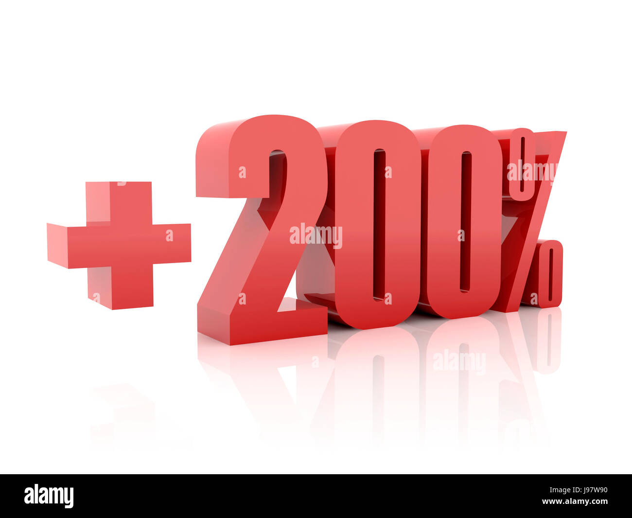 Plus 200 percent. Concept 3D illustration Stock Photo - Alamy