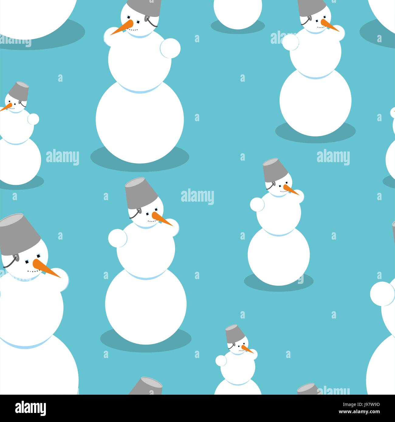 Snowman seamless pattern. Background of snow figure. Texture of ...