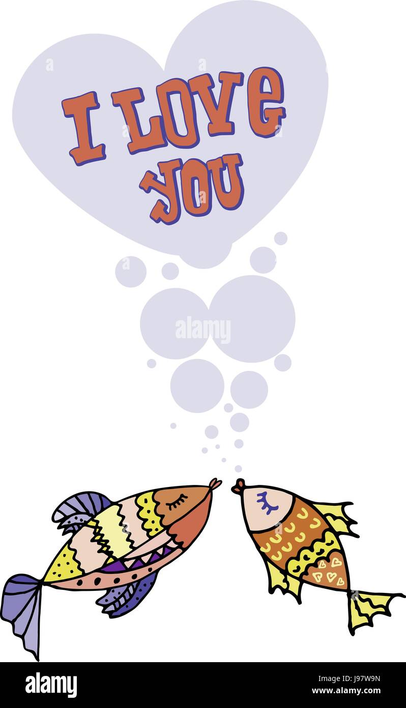 Fish In Love Cartoon