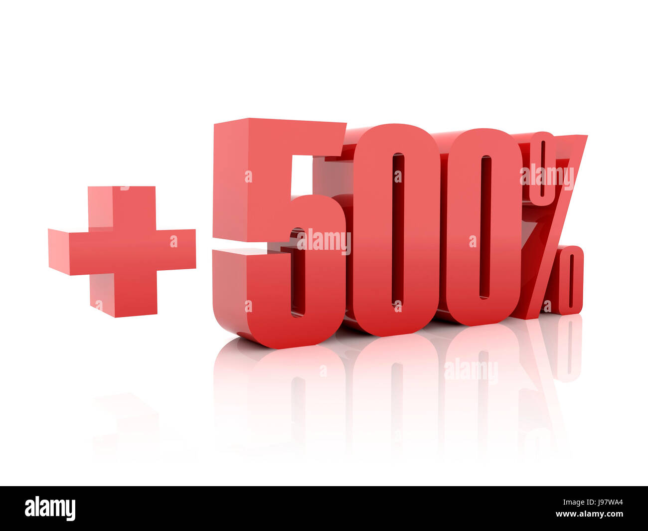 Plus 500 percent. Concept 3D illustration Stock Photo - Alamy