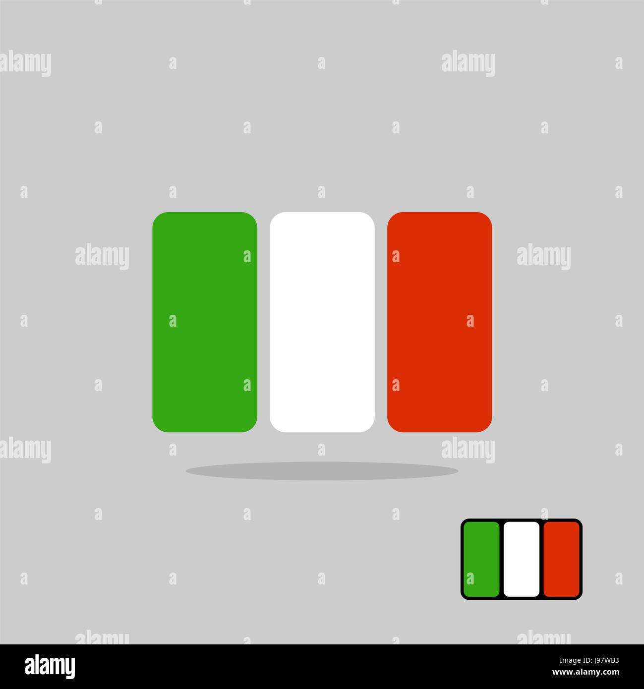 Italy flag, stylized Flag Italian of geometrical elements. Vector ...