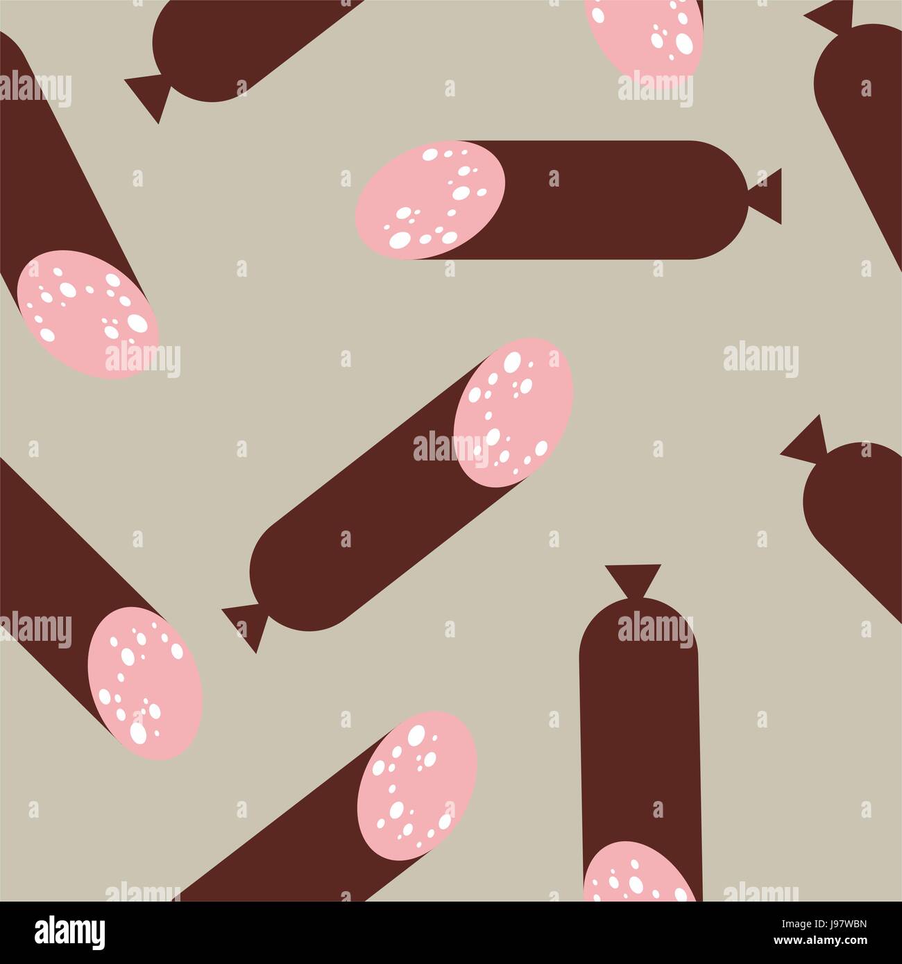 sausage pattern Seamless. Wurst. Endless print texture. Cartoon Food ...