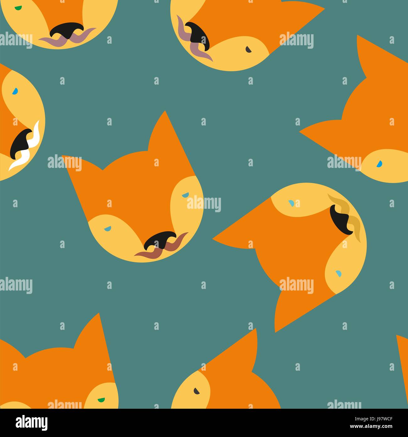 Fox Seamless pattern. Animals Vector illustration background Stock ...