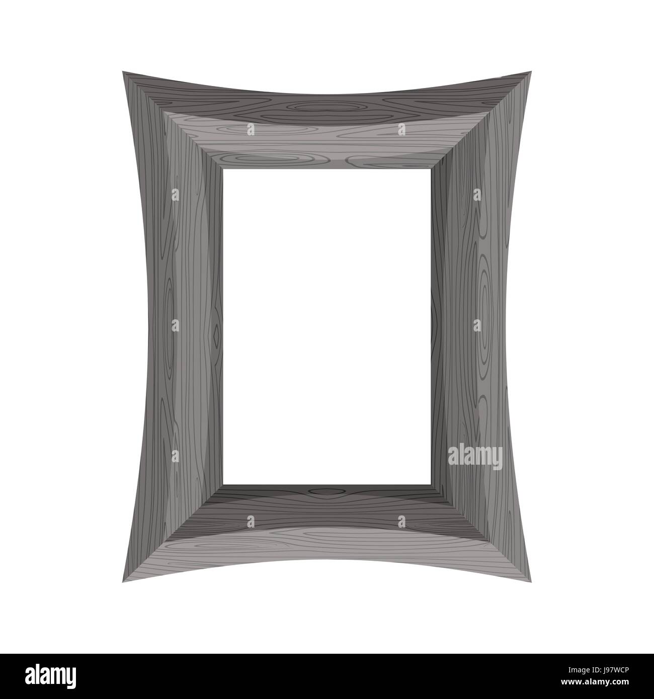 Vintage Wooden picture frame. Vector illustration of black wood texture ...