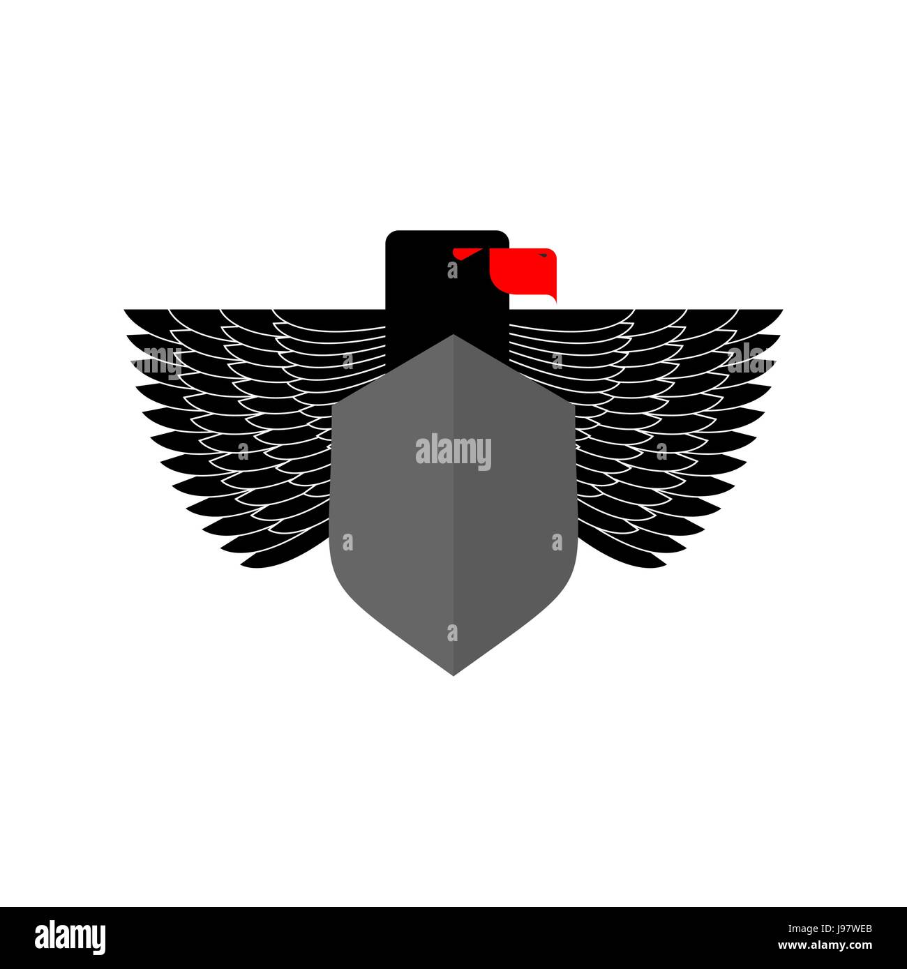 Eagle Coat Of Arms. With space for text. Emblem black scary bird with ...