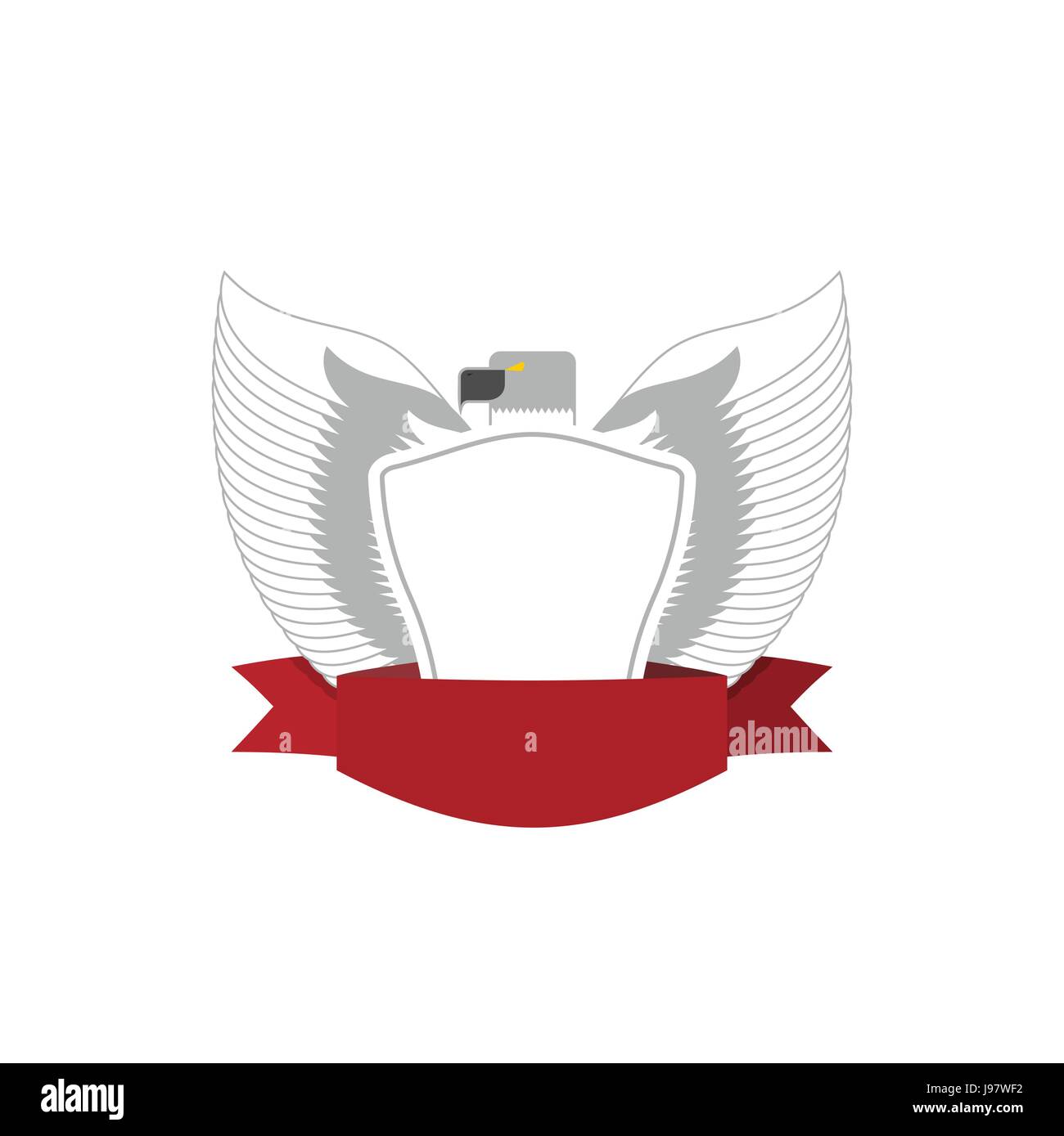Emblem of White Bird with shield. Hawk military logo. Vector ...
