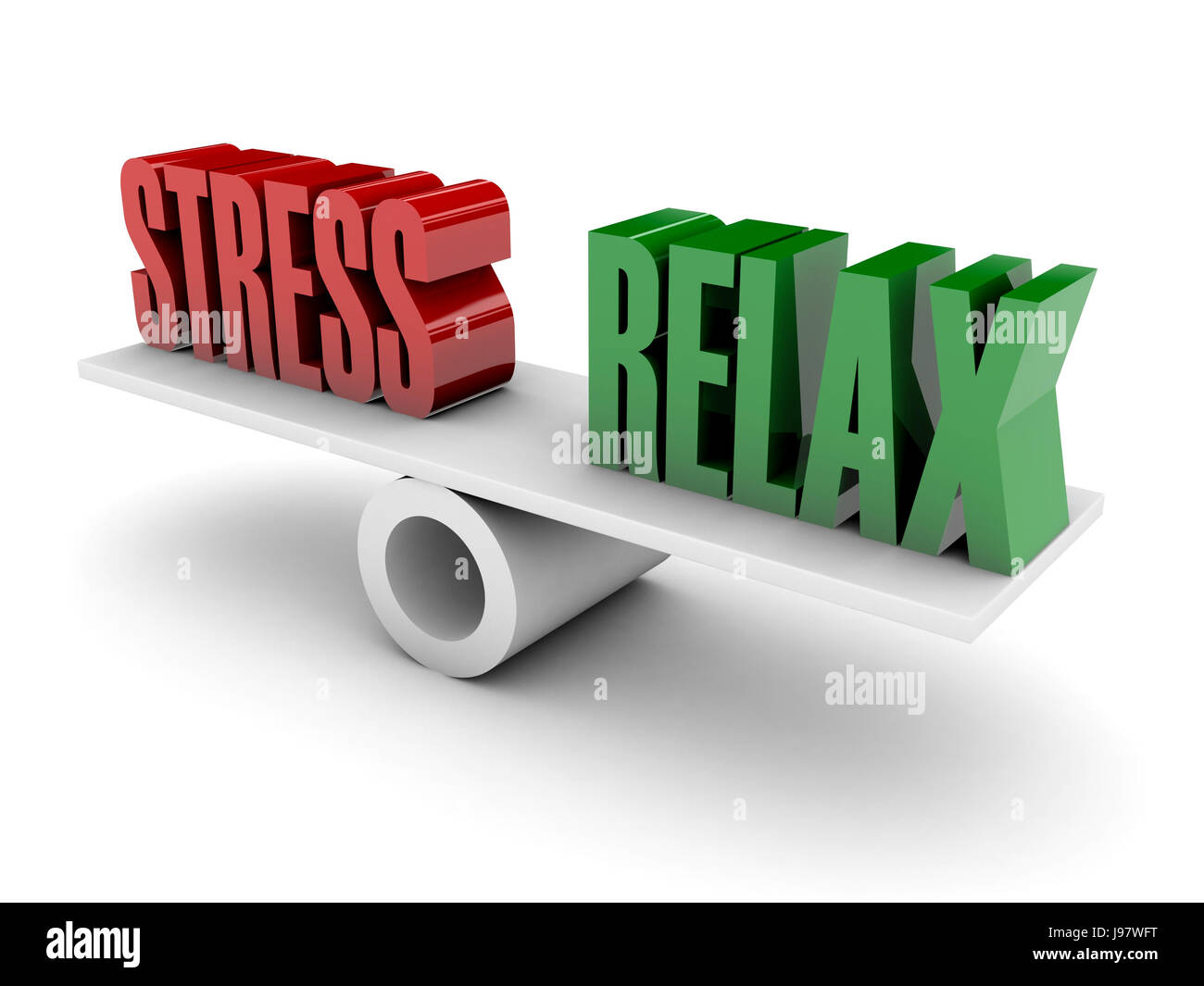 Stress and Relax balance. Concept 3D illustration Stock Photo - Alamy