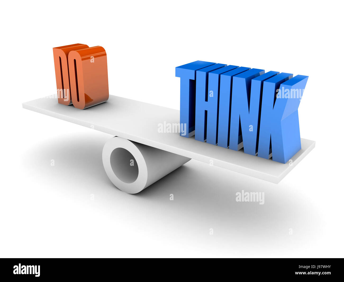 Do and Think balance. Concept 3D illustration Stock Photo - Alamy