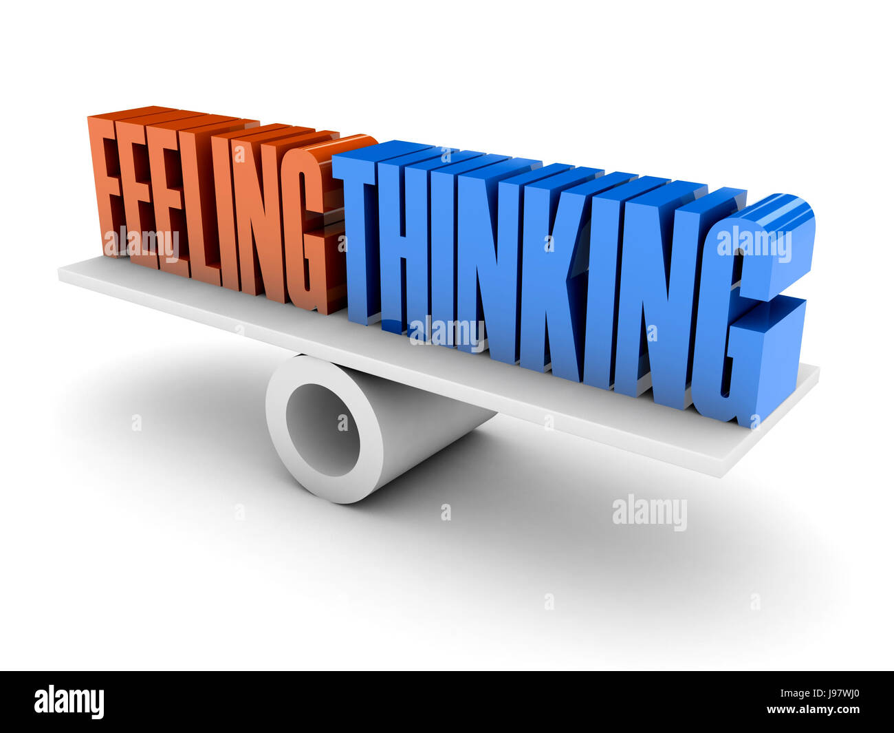 Feeling and Thinking balance. Concept 3D illustration Stock Photo - Alamy