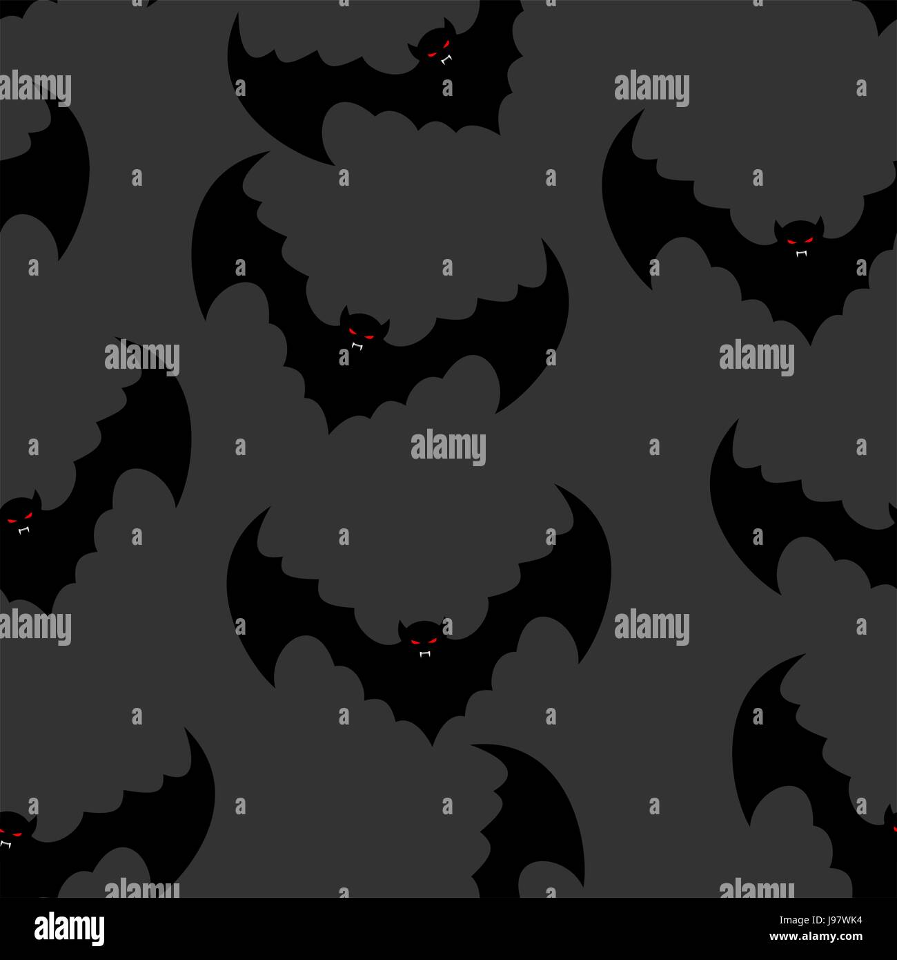 Bat seamless pattern. Flying vampire background. Monster with wings. Night Horror Stock Vector ...
