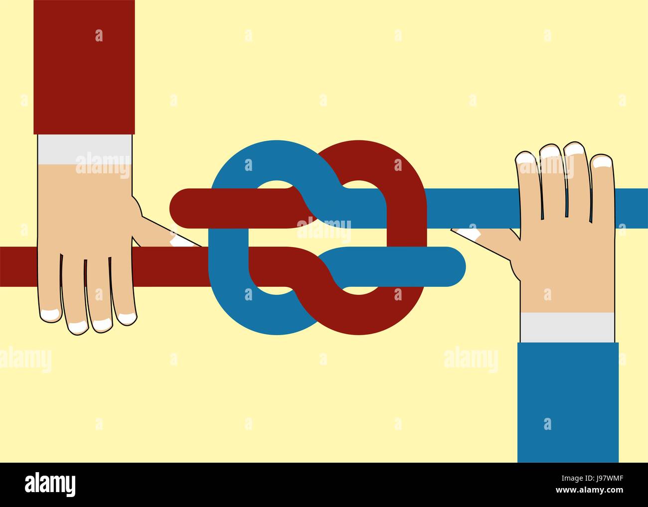 Hand tighten the knot Stock Vector Image & Art - Alamy