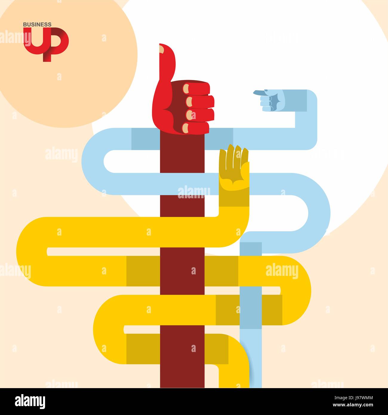 long hands. Competitors. Business illustration. Hand gestures Stock ...