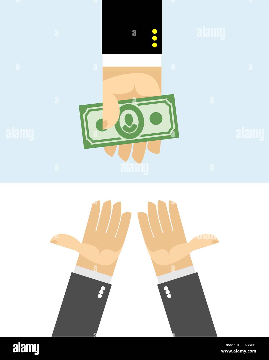 Hands give money. Purchase Stock Vector Image & Art - Alamy