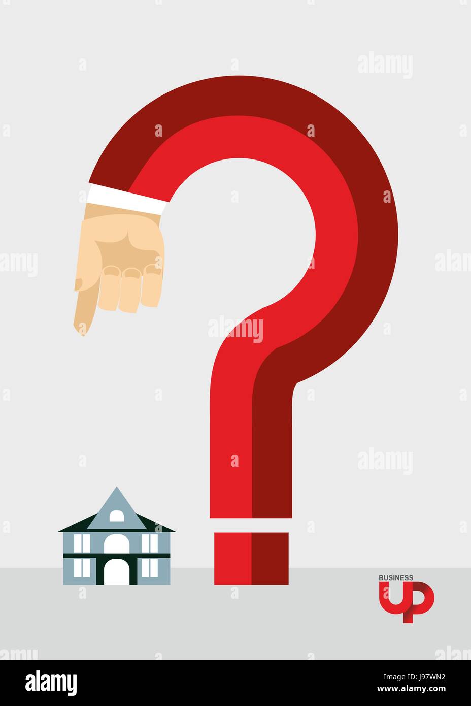 Question mark and the House. Business illustration. Hand gestures Stock ...