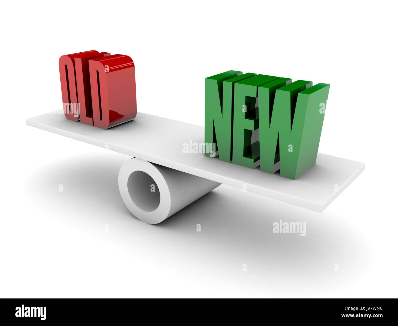 Old and New opposition. Concept 3D illustration Stock Photo - Alamy