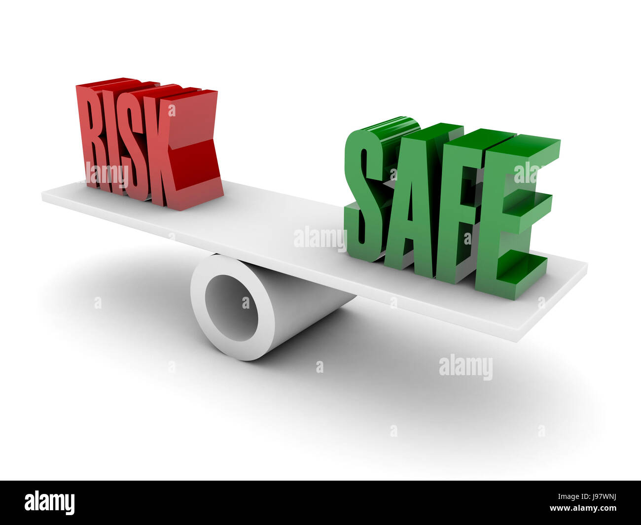 Risk and Safe opposition. Concept 3D illustration Stock Photo - Alamy