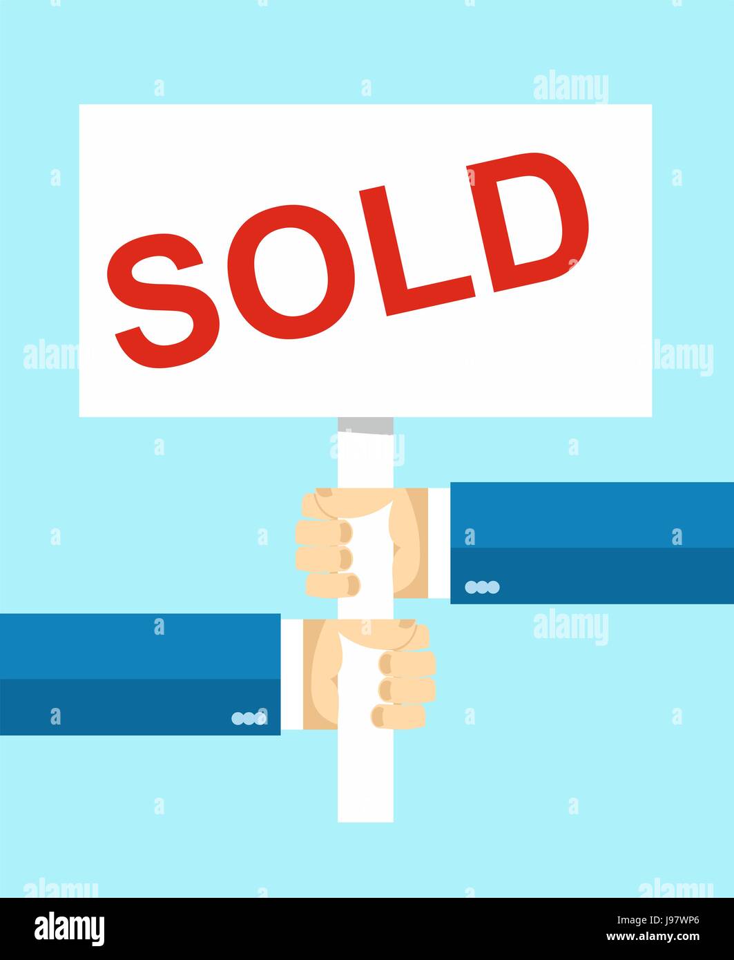 hands holding a sign. Sold text Stock Vector Image & Art - Alamy