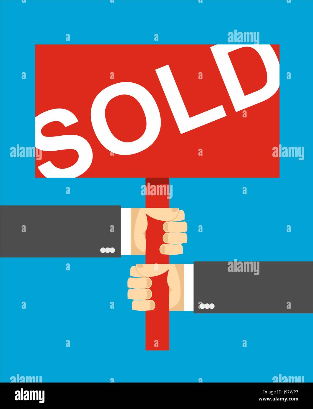 hands holding a sign. Sold text Stock Vector Image & Art - Alamy