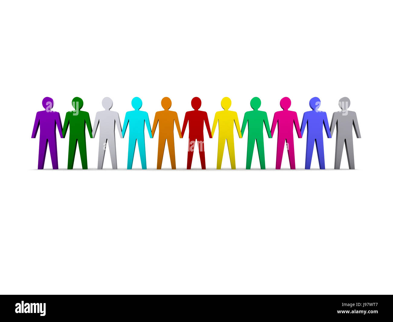 Group of different people. Concept 3D illustration Stock Photo - Alamy