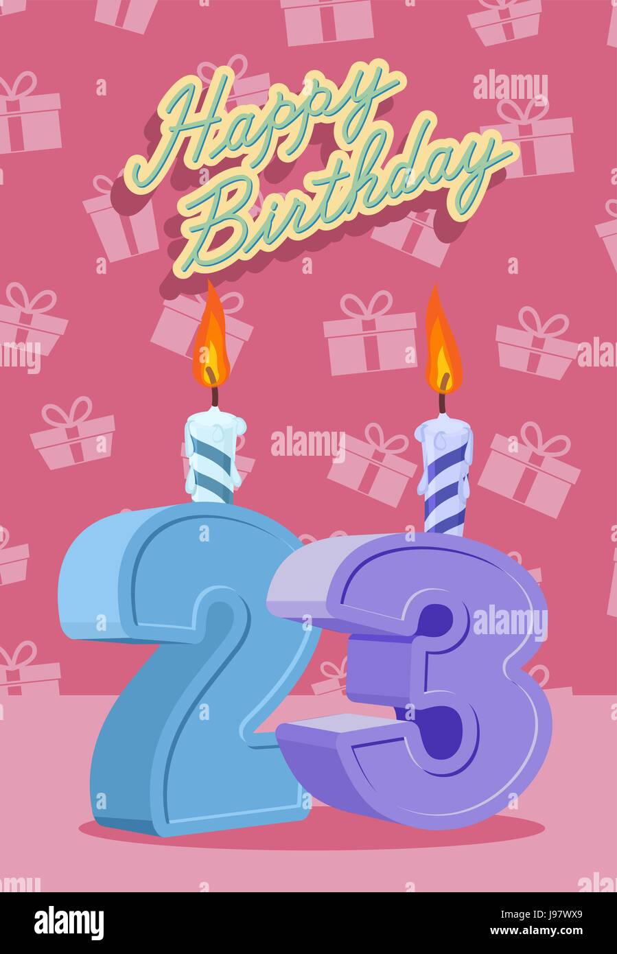 23 years celebration, 23nd happy birthday. Vector illustration Stock ...