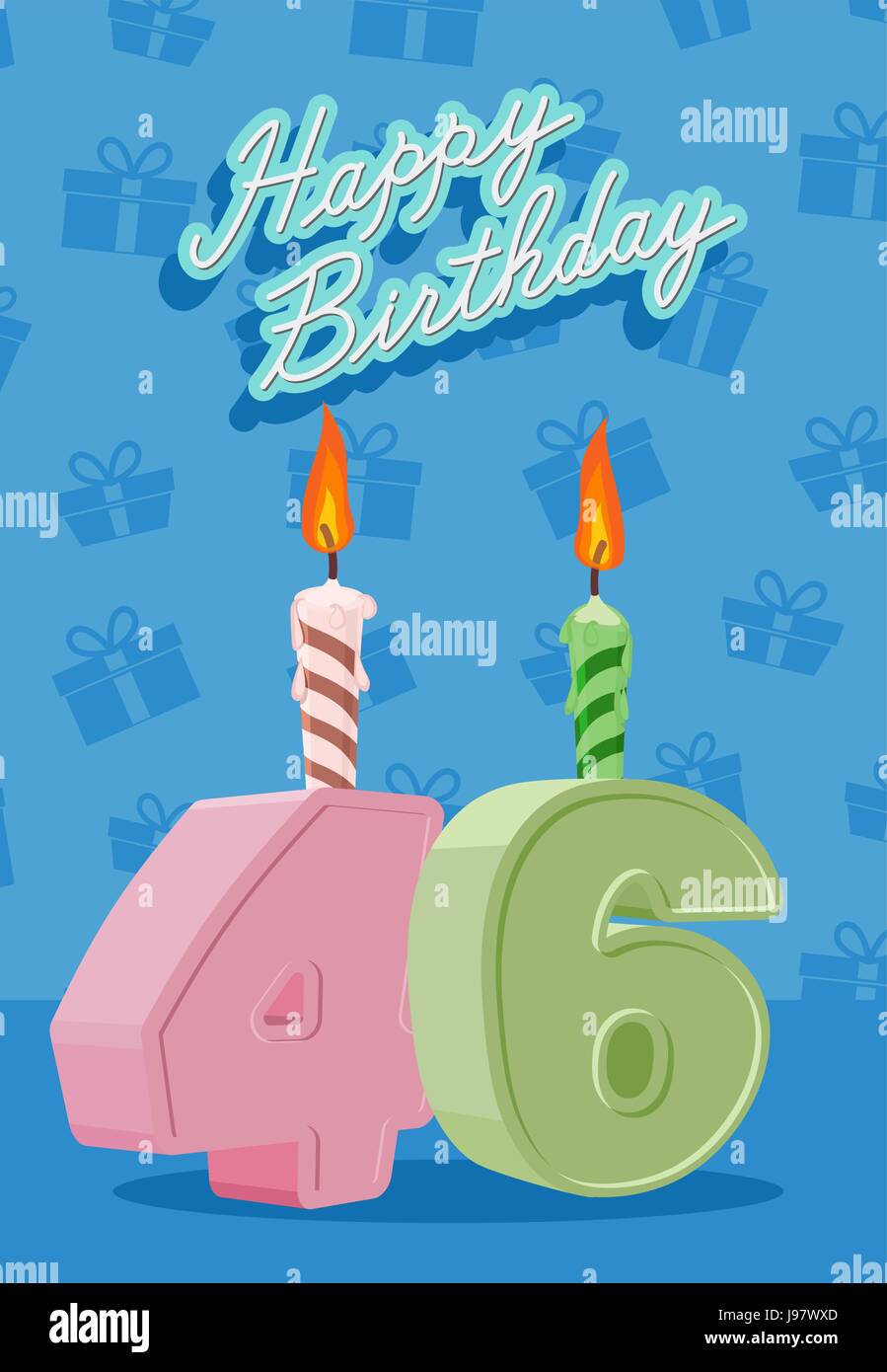 46 years celebration, 46nd happy birthday. Vector illustration Stock ...