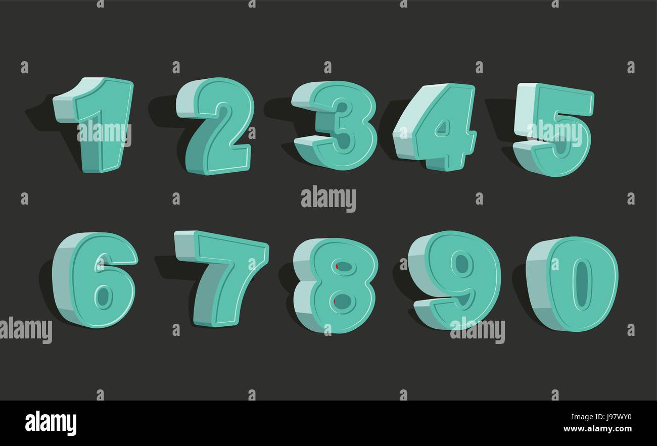 Funny children color numbers black Stock Vector Images - Alamy