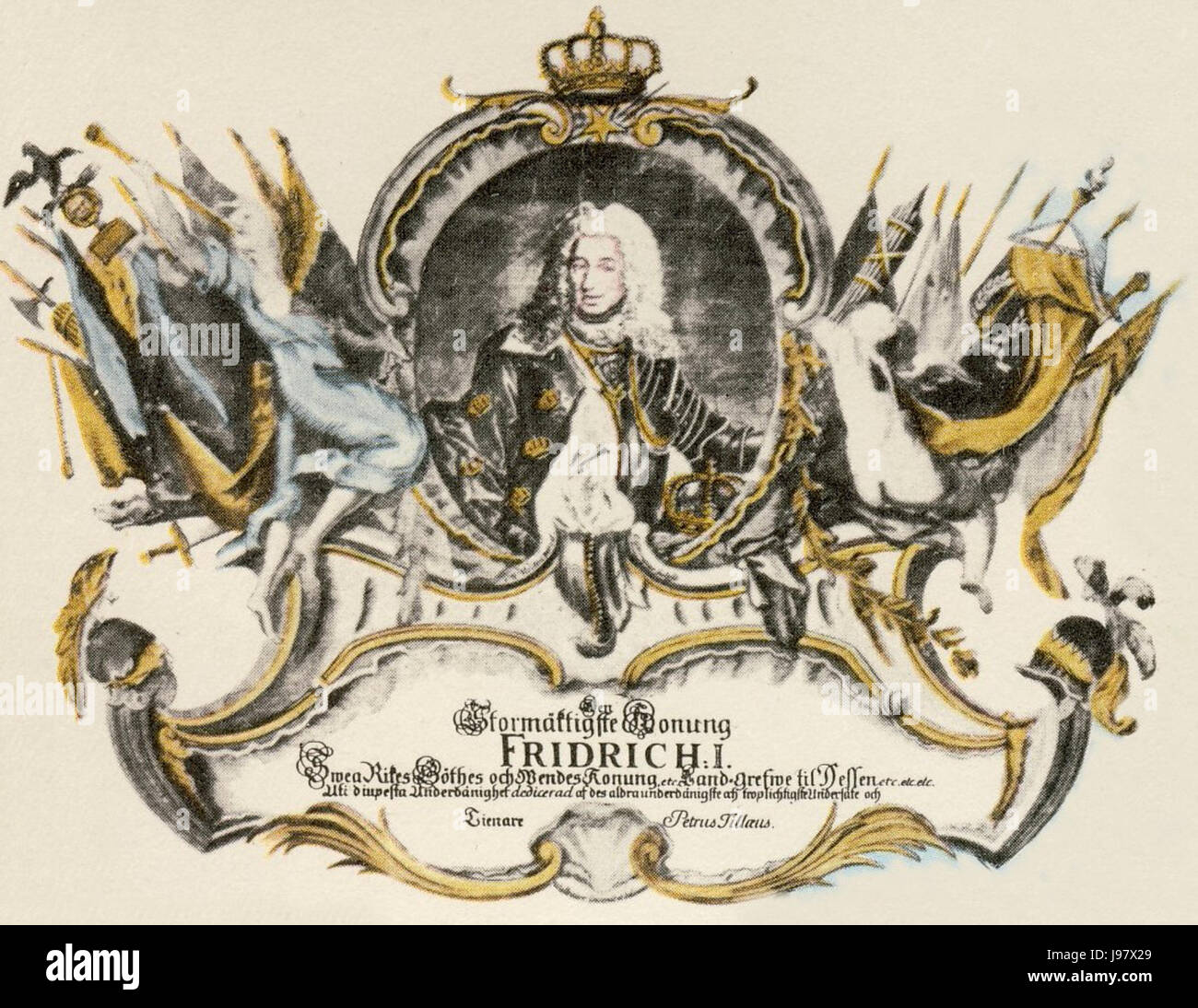 Tillaeus vinjett 1733 Stock Photo - Alamy