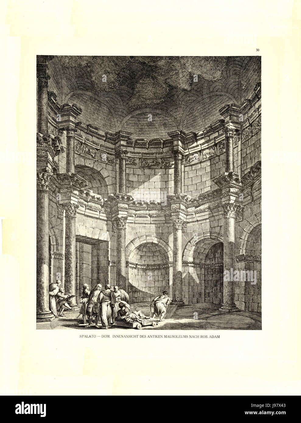 Tafel 030 Spalato Innenansicht des antiken Mausoleums Robert Adam 1764 ...