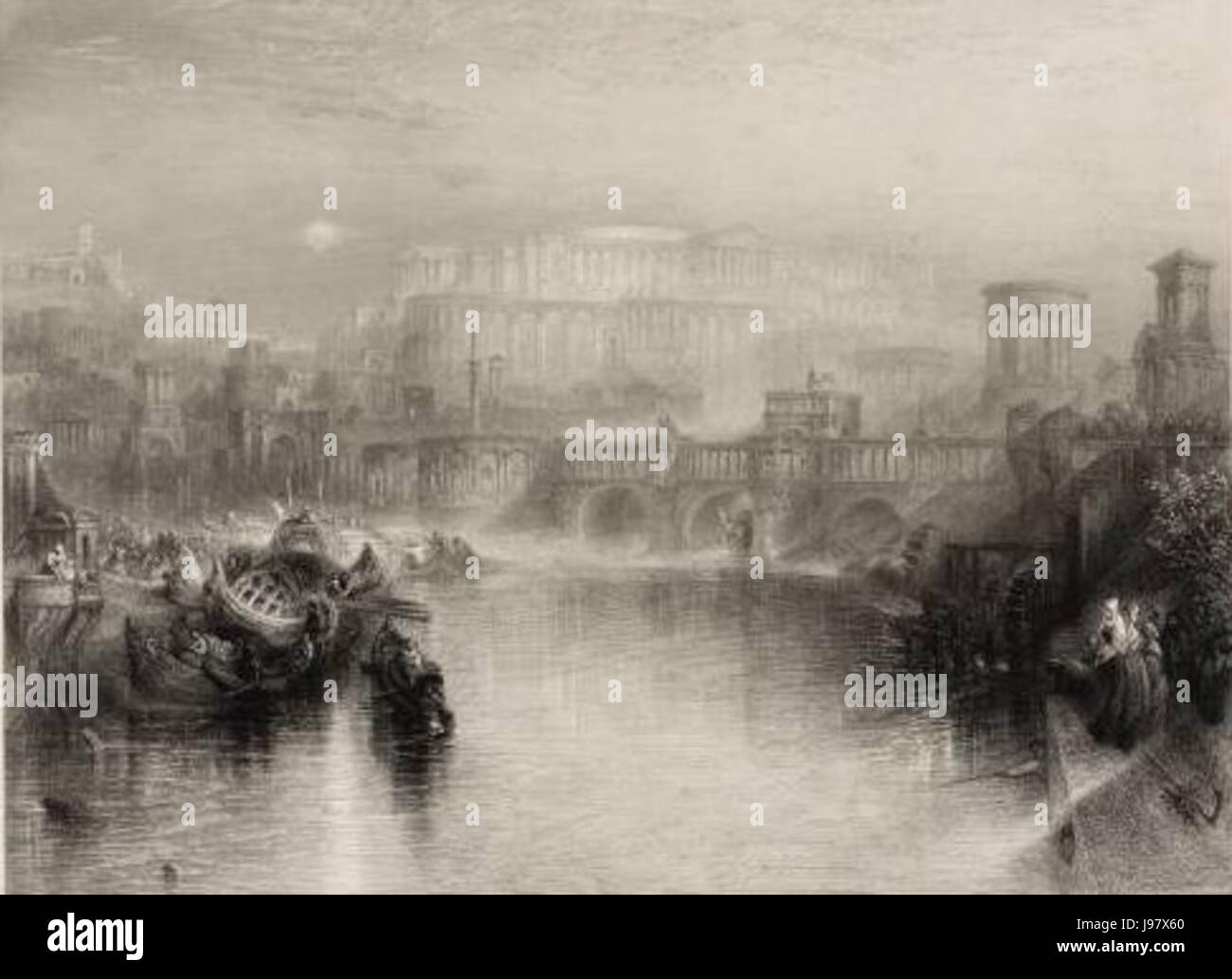 Turner Ancient Rome Willmore engraving Stock Photo - Alamy