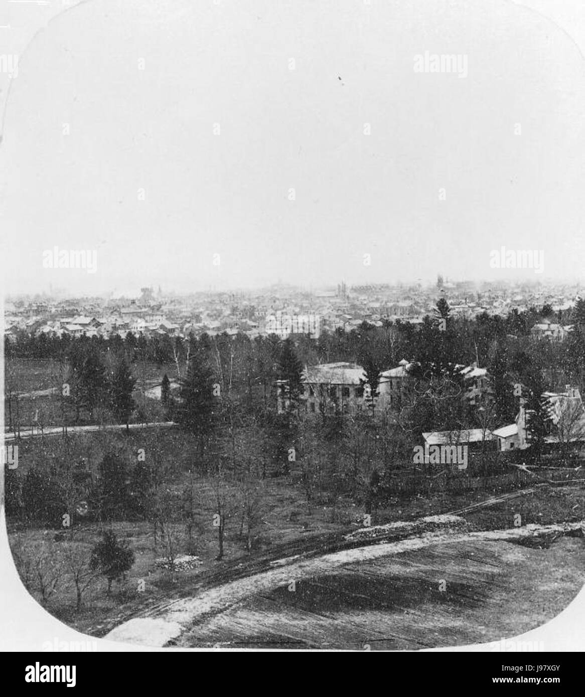 A historical view of Toronto from the University Tower, showcasing the ...