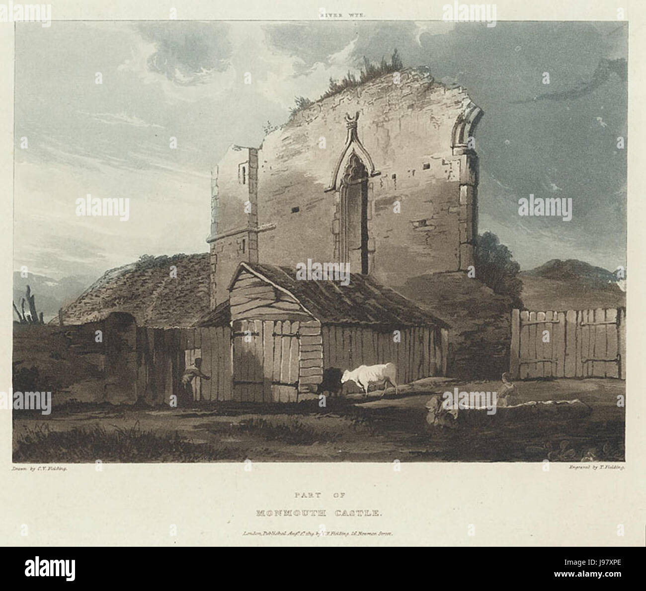 This image represents a section of Monmouth Castle, a historical ...