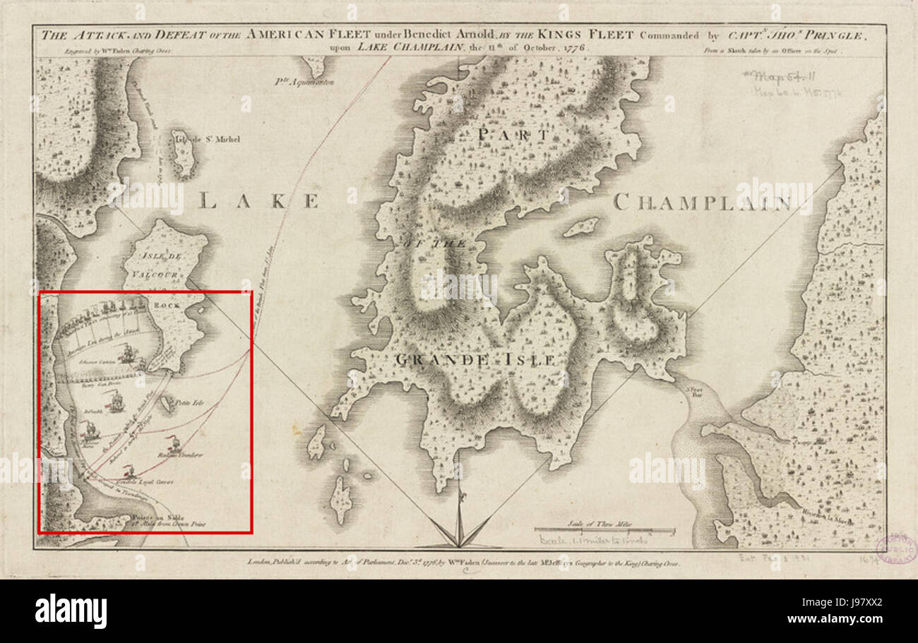 The Valcour Island Map from 1776 provides a detailed representation of ...