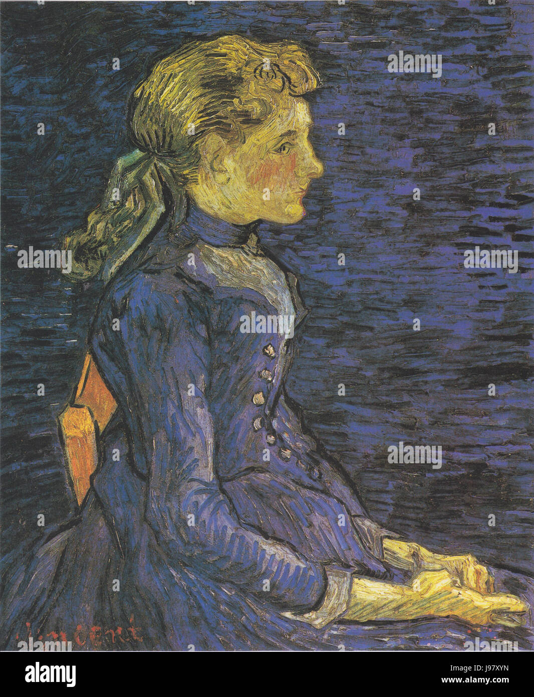 This portrait by Vincent van Gogh depicts Adeline Ravoux, a figure ...