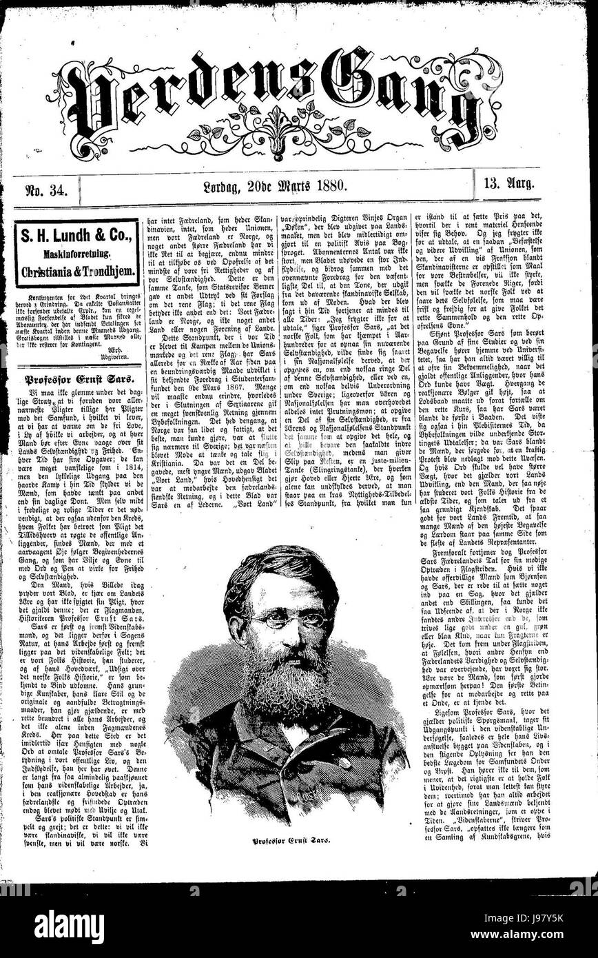 This entry refers to the March 20, 1880 edition of 'Verdens Gang,' a ...