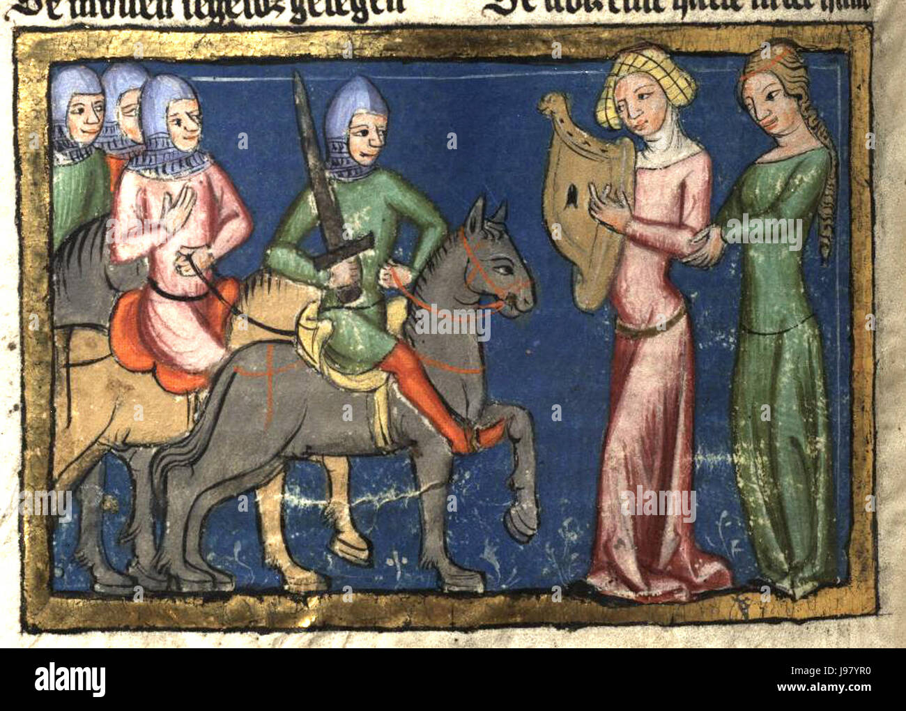 Weltchronik Fulda Aa88 187v detail Stock Photo - Alamy