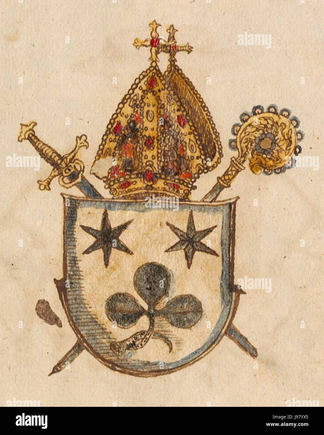 This image features the coat of arms from 1594, documented in the BSB ...