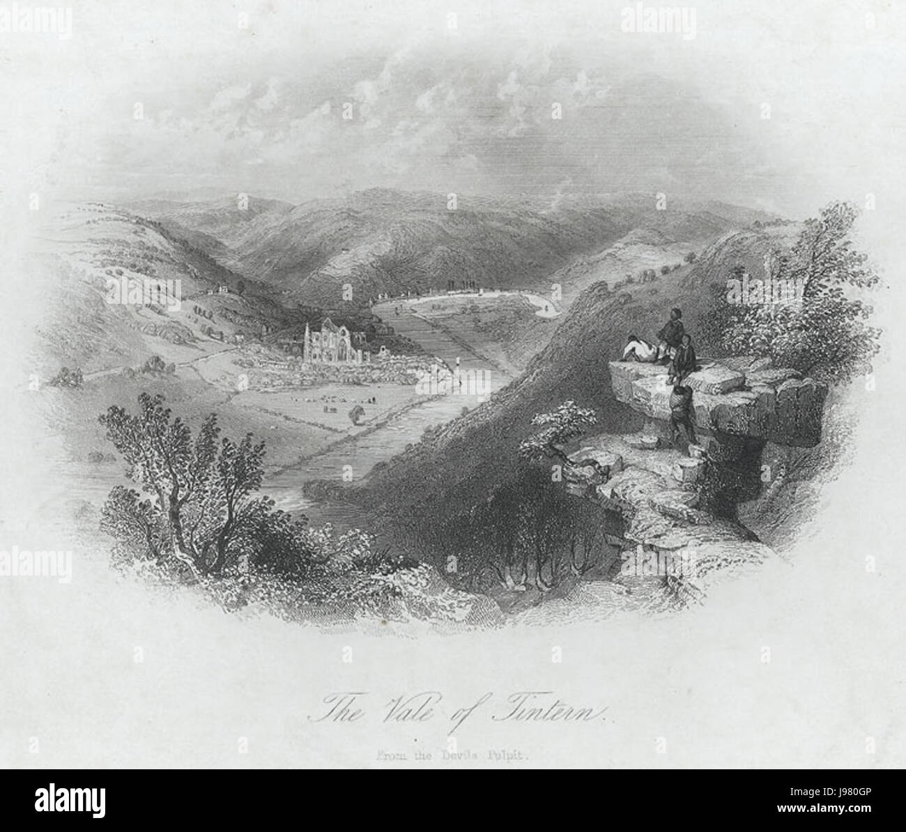 The Vale of Tintern, from the Devil's Pulpit Stock Photo - Alamy