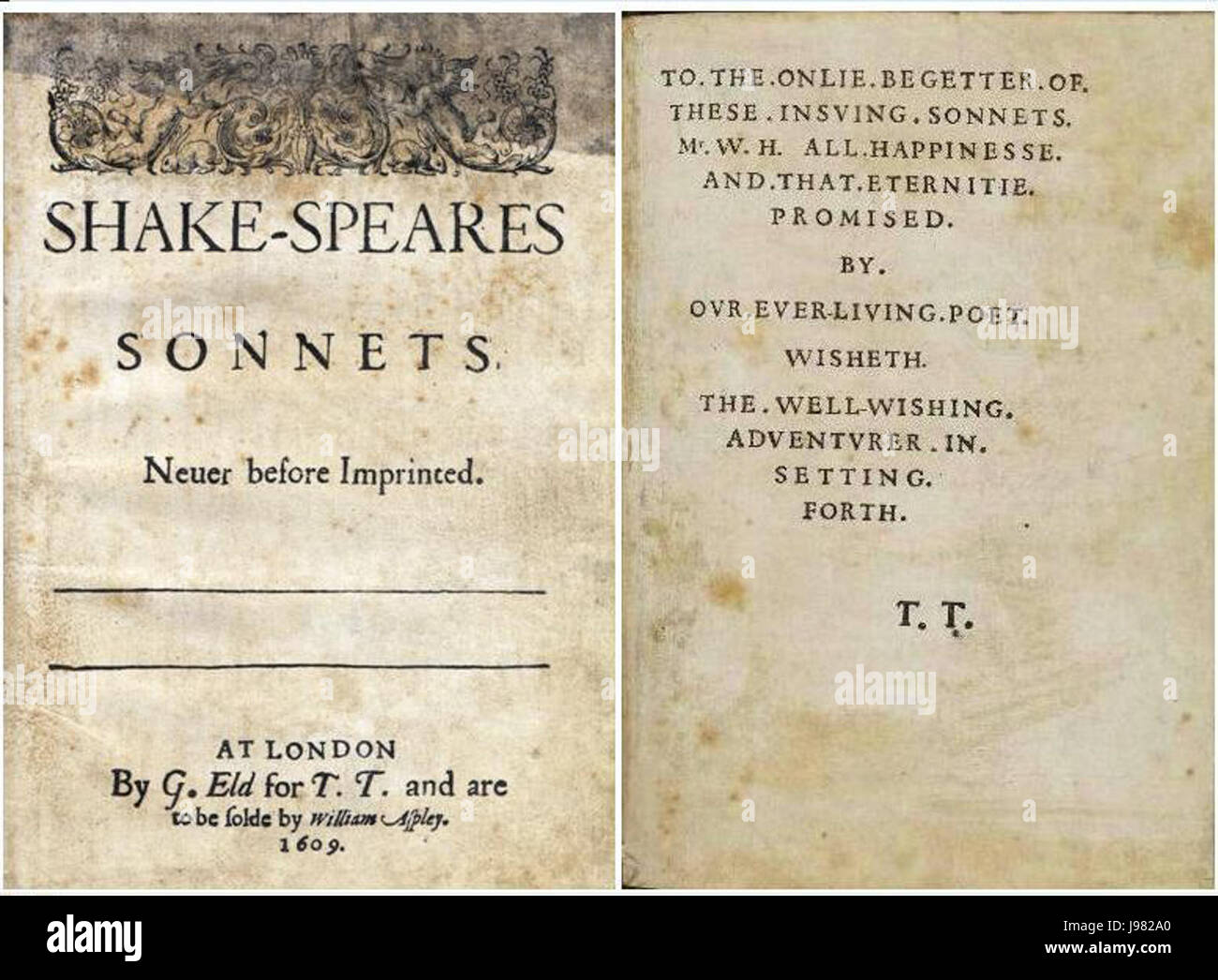 Sonnet TP and dedication 1609 Stock Photo - Alamy