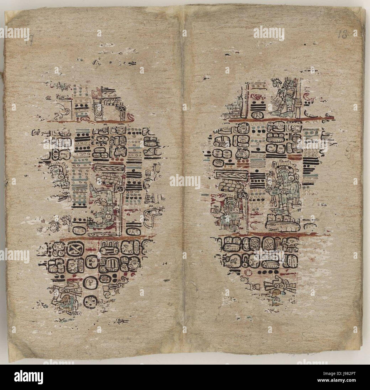 Paris Codex, pages 17 18 Stock Photo - Alamy