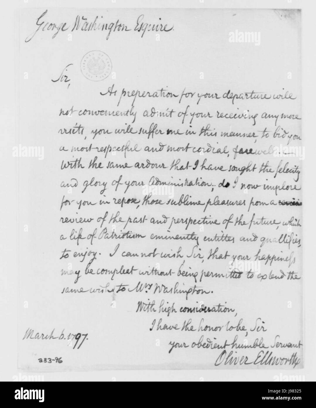 Oliver Ellsworth George Washington Stock Photo - Alamy