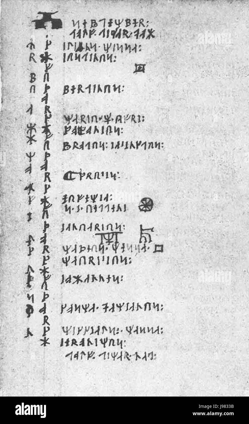 Page 10, September, of Computus Runicus by Ole Worm (1626 Stock Photo - Alamy