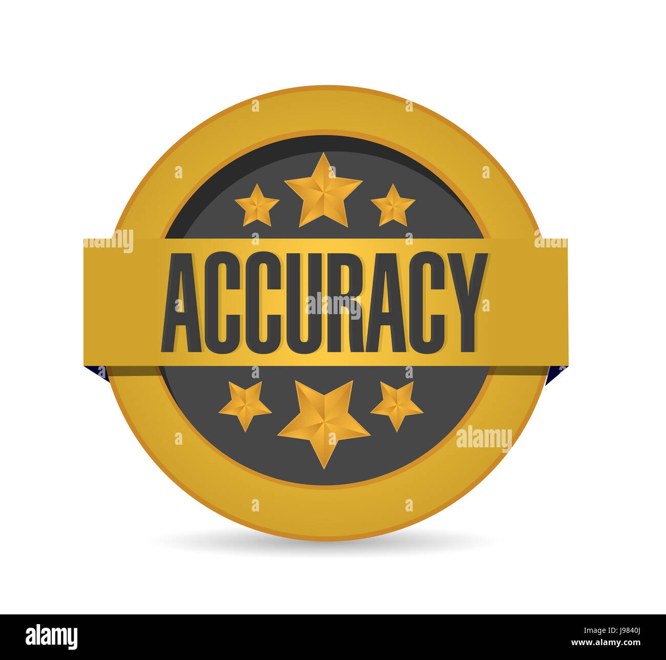 gold accuracy seal stamp illustration isolated over a white background ...