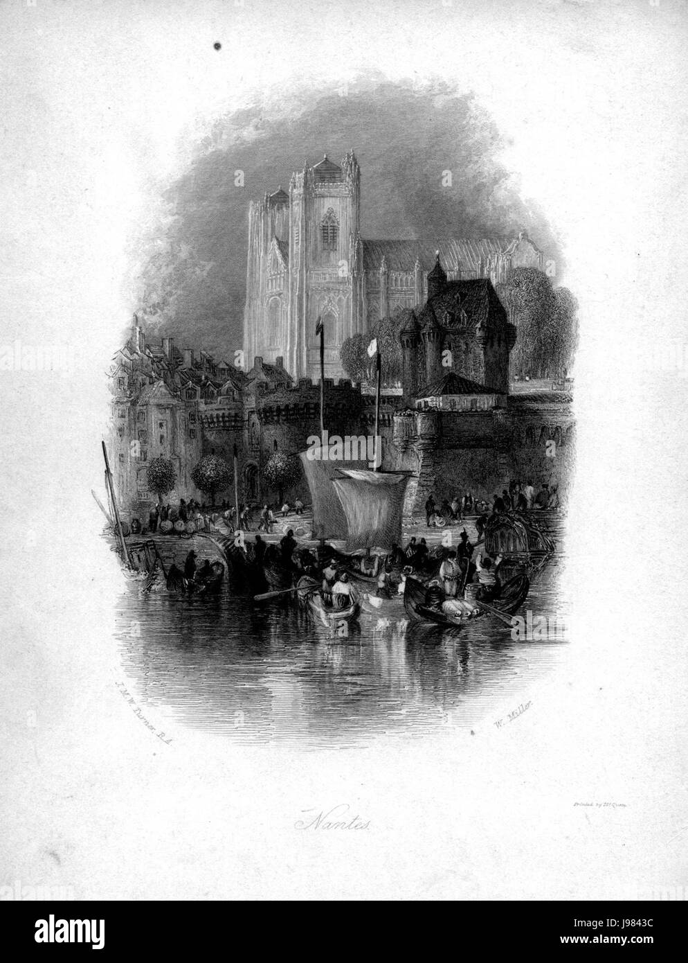 Nantes engraving by William Miller after Turner Stock Photo - Alamy
