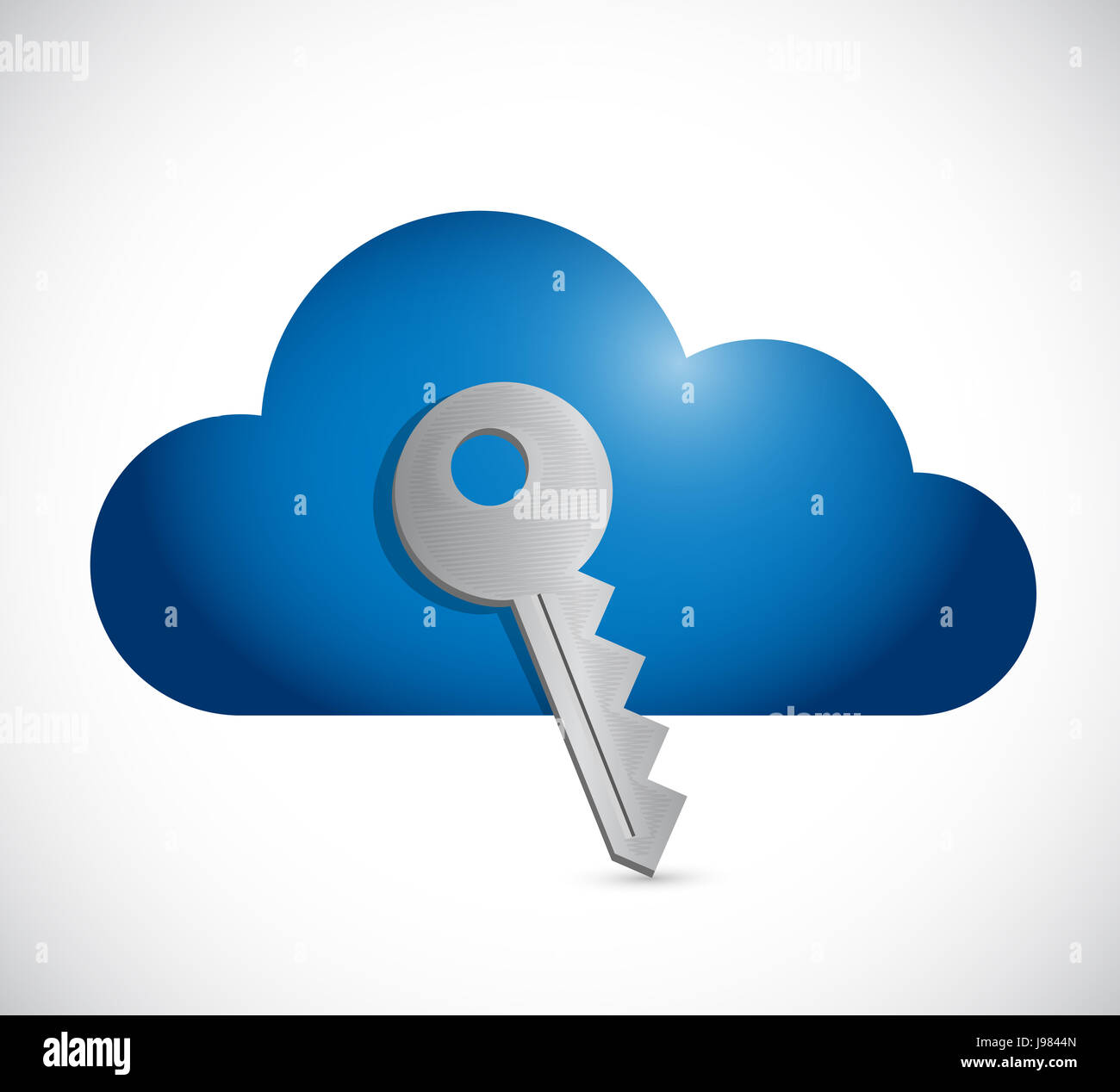 cloud computing key security concept illustration design over a white ...