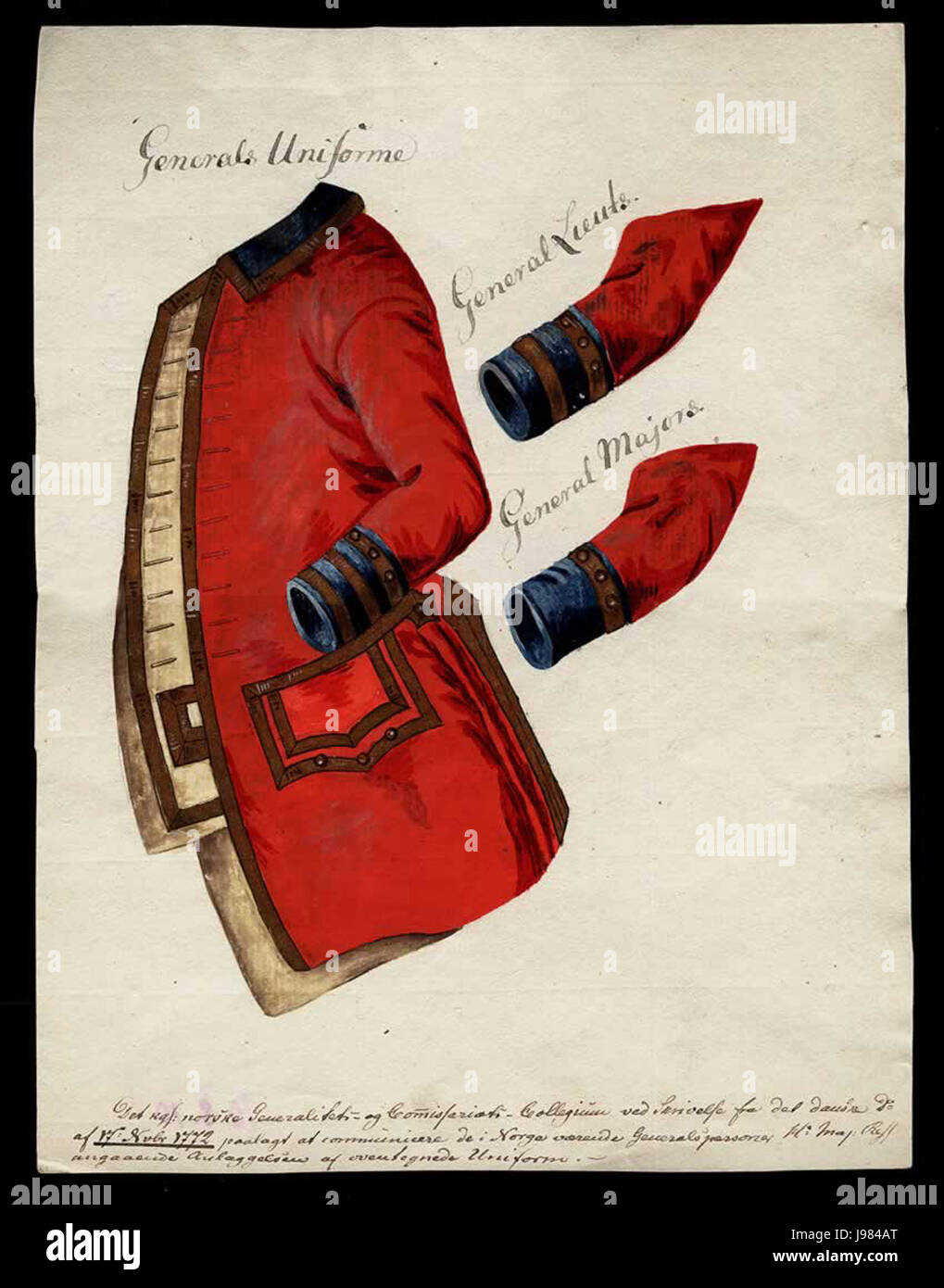 Norwegian uniforms 1726 Stock Photo - Alamy