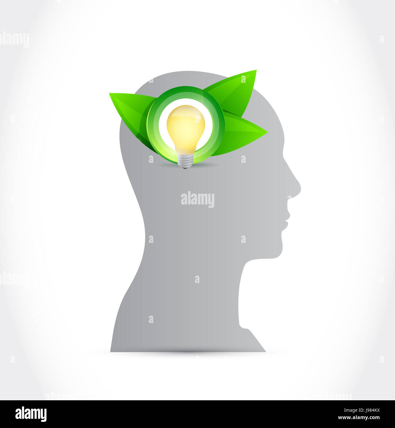 think green mind concept illustration design over a white background ...