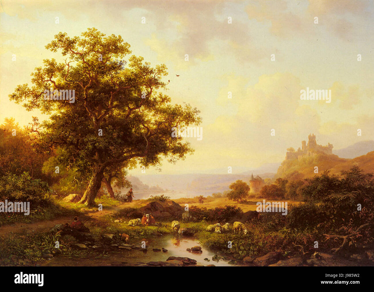 Ruseman Frederik Marianus An Extensive River Landscape With A Castle On ...