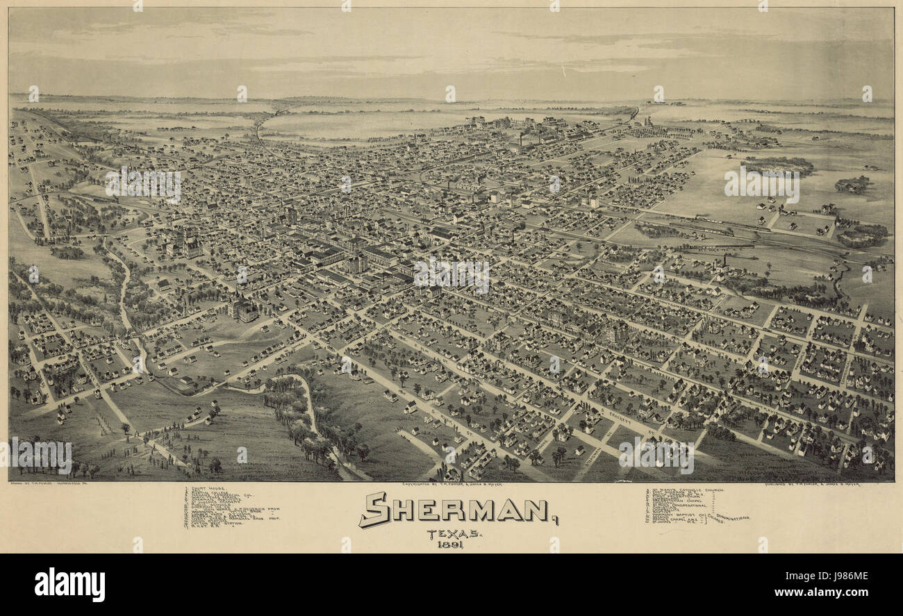 Sherman, Texas in 1891 Stock Photo - Alamy