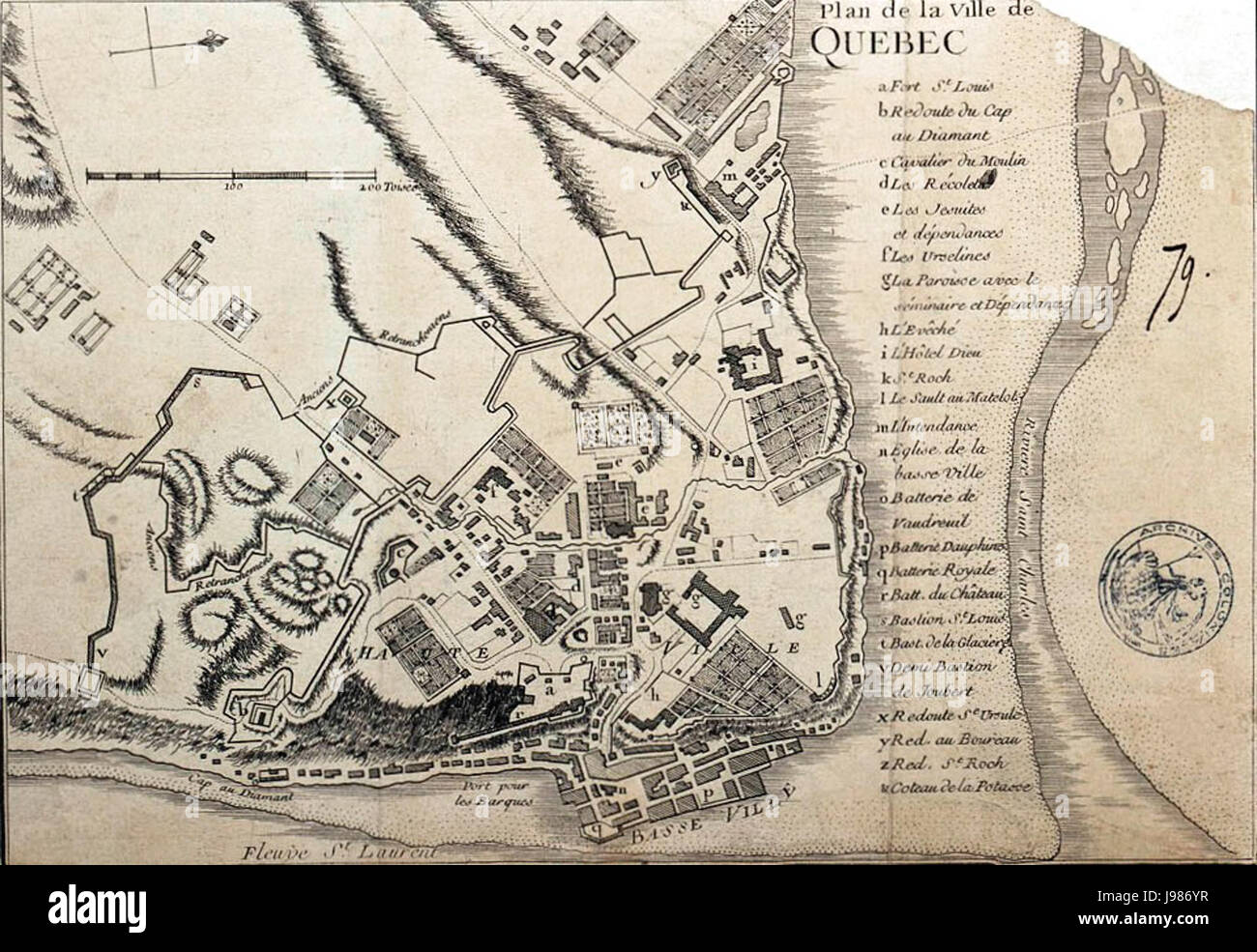 City plan quebec historical map hi-res stock photography and images - Alamy