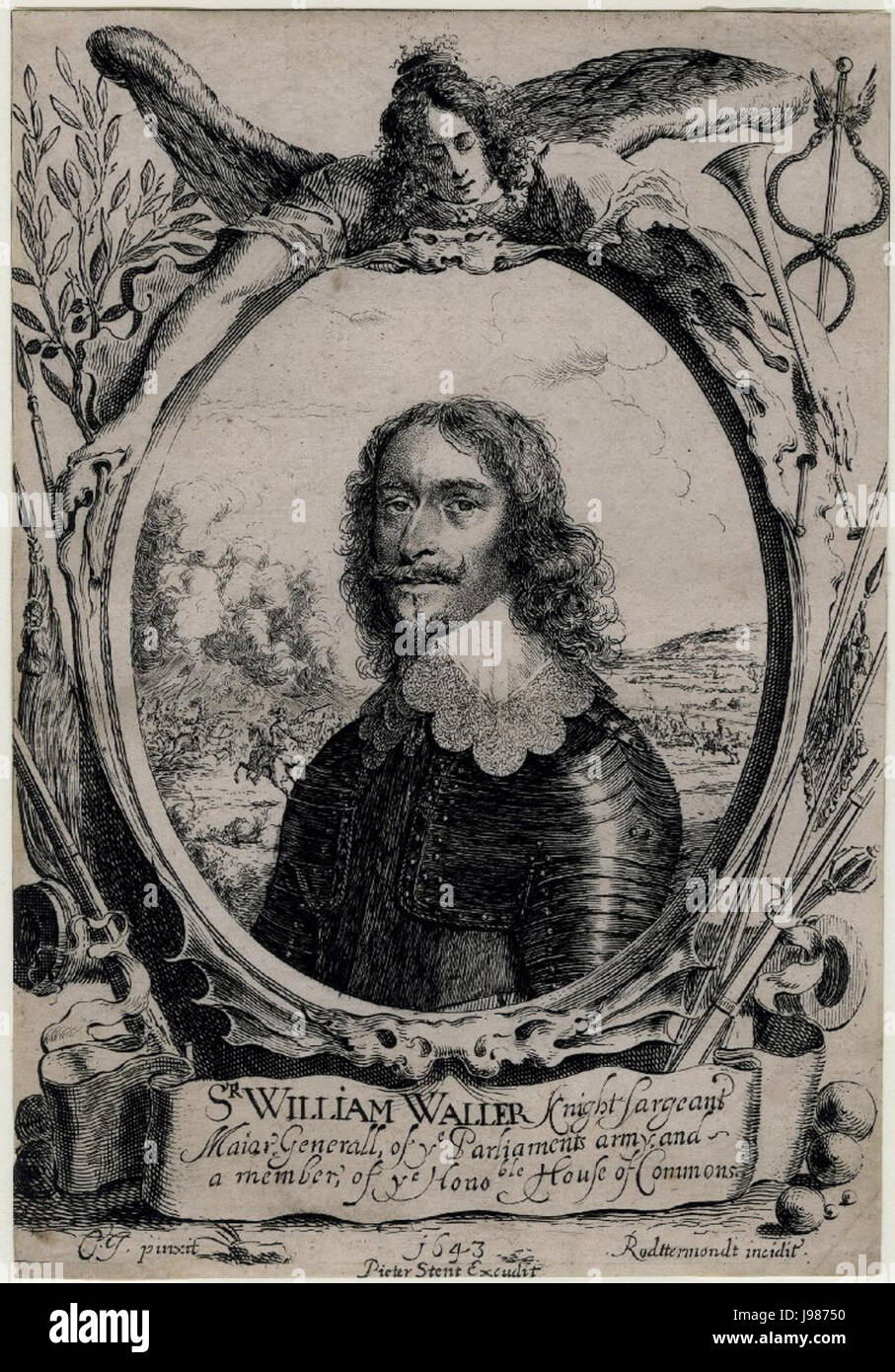 Sir William Waller etching 1643 by Pieter Rodermondt Stock Photo - Alamy
